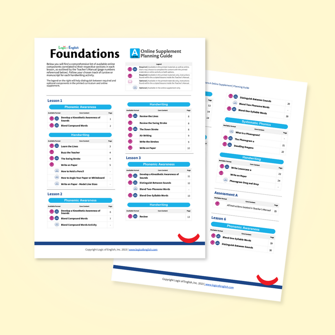 Foundations Free Resources – Logic Of English