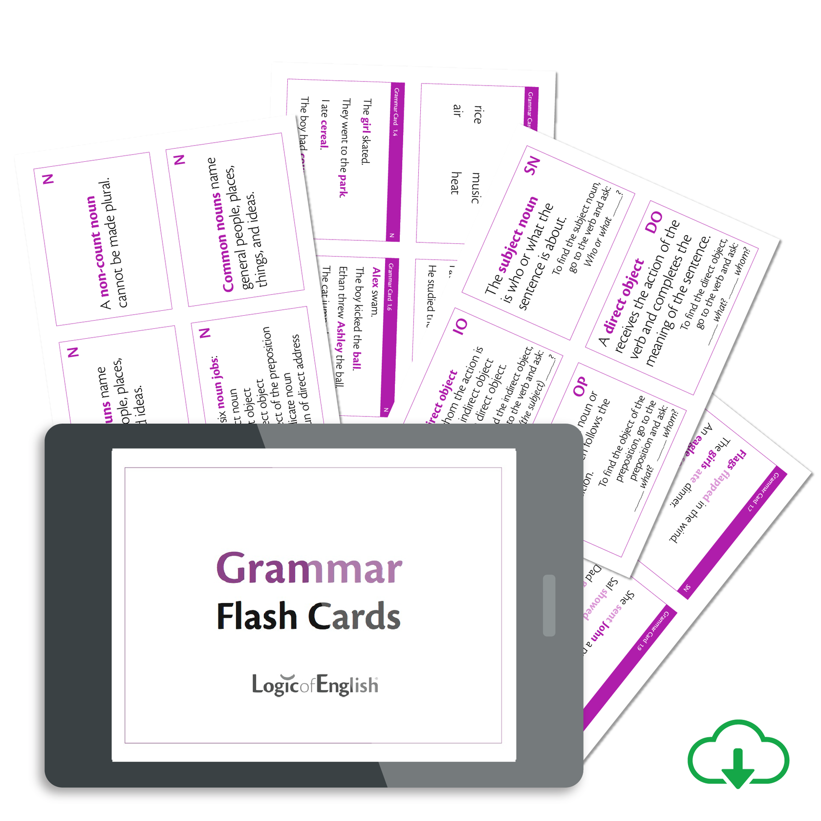 Grammar Flash Cards PDF – Logic Of English