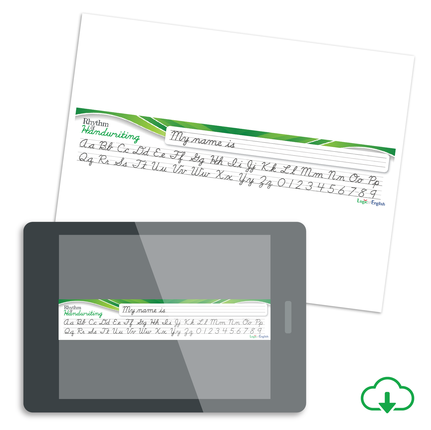 Rhythm of Handwriting Desk Strip PDF - Cursive – Logic Of English